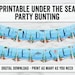Under the Sea Flag Bunting Printable, Any Phrase, DIY Ocean Theme Party ...