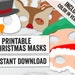 10 Christmas Mask Printables, Christmas Santa Masks, Kid's Elf Crafts ...