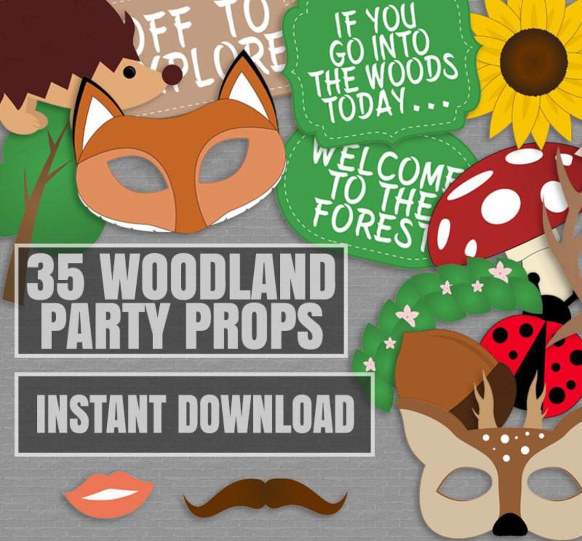 35 Woodland Party Props Forest Party Printable Props | Etsy