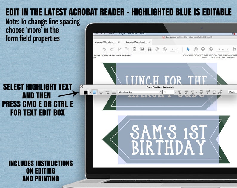 Printable Forest Party Arrows Add Your Own Text Woodland - Etsy