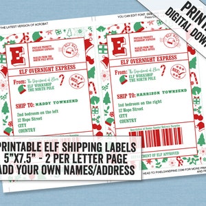 Printable Christmas Fun Shipping Label, Christmas Elf Parcel Label ...