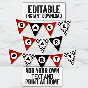 Editable Racing Driver Party Bundle, Printable Race Car Birthday Pack ...