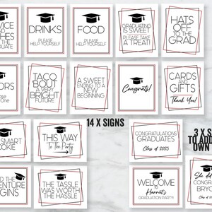 Printable Graduation Party Signs, Digital Graduating Party Signs ...