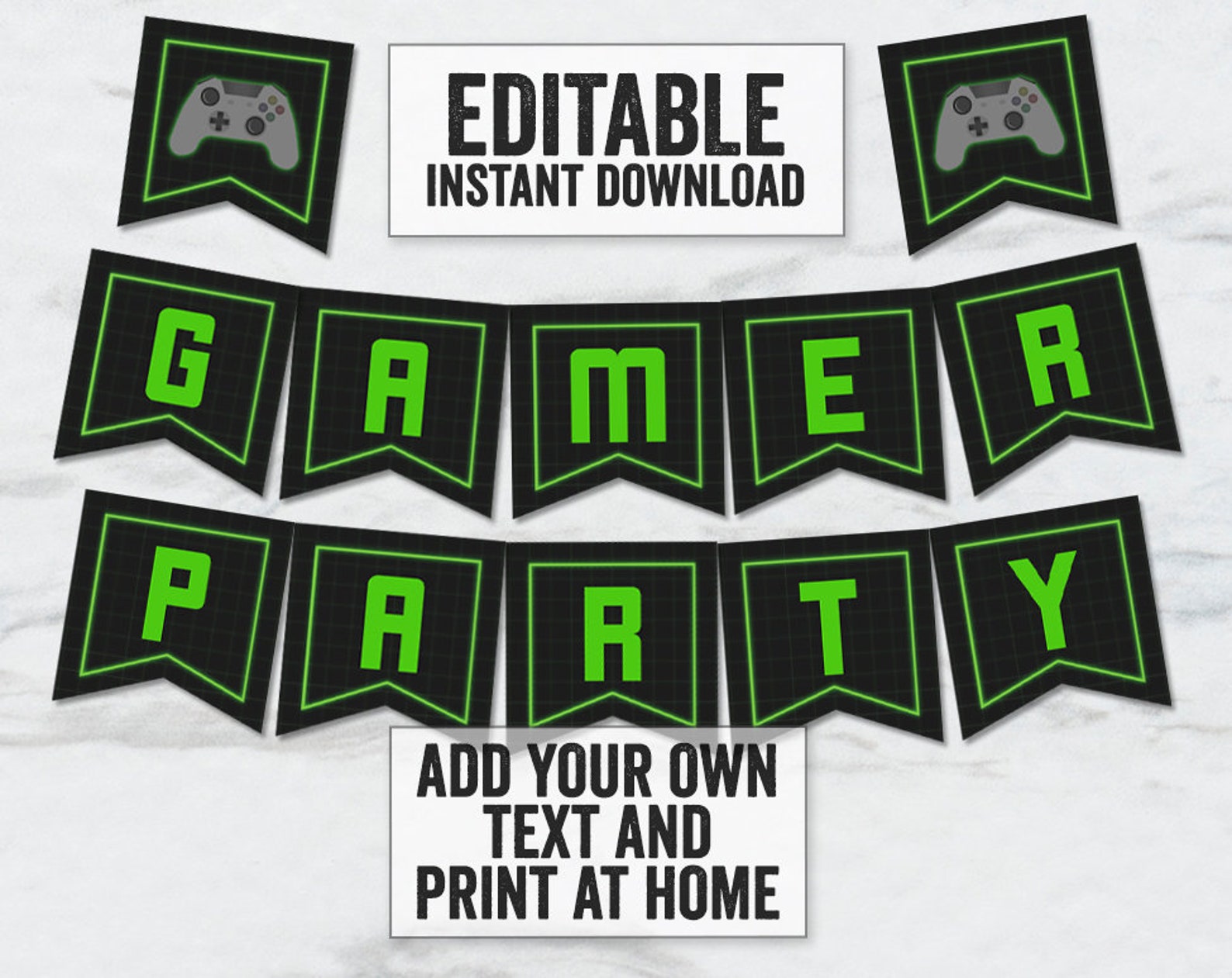 Editable Gamer Party Bundle Printable Gaming Party Pack | Etsy Canada