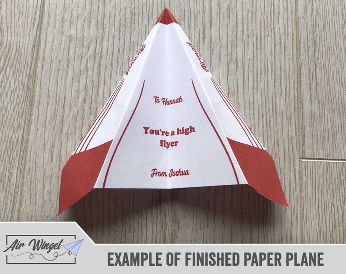 Airplane Paper Plane Template Editable Plane Card Template - Etsy UK