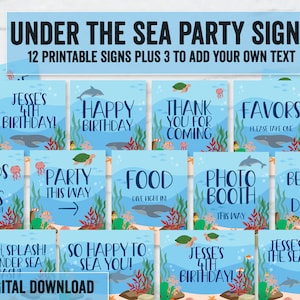 Under the Sea Party Bundle, Printable Under the Sea Birthday Pack ...