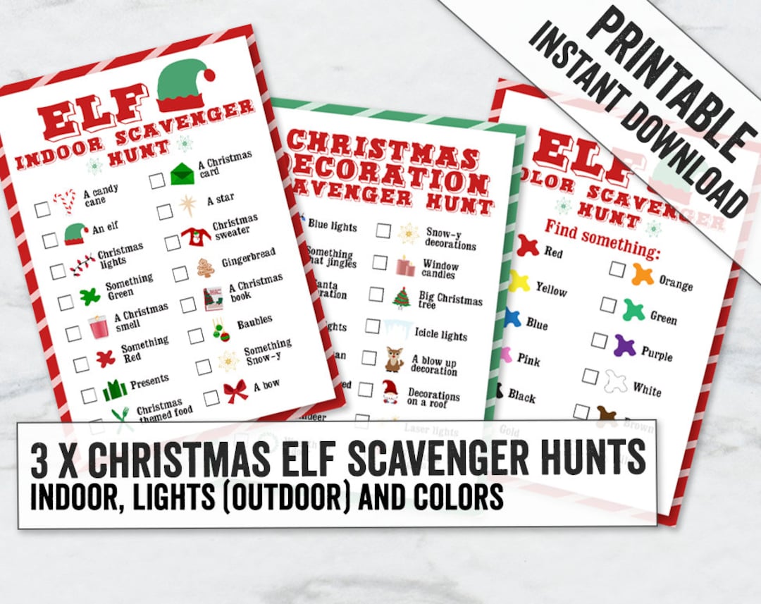 Christmas Scavenger Hunt Printables, Elf Scavenger Hunt, Digital ...