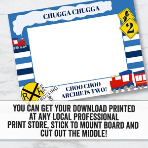 Train Photobooth Frame, Printable Train Party Selfie Frame, Add Your ...