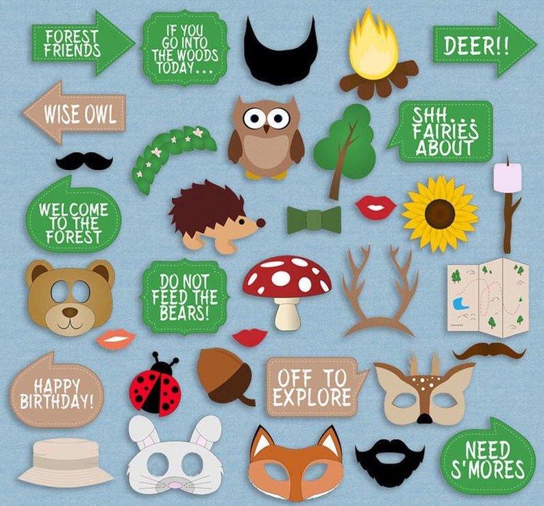 35 Woodland Party Props Forest Party Printable Props | Etsy