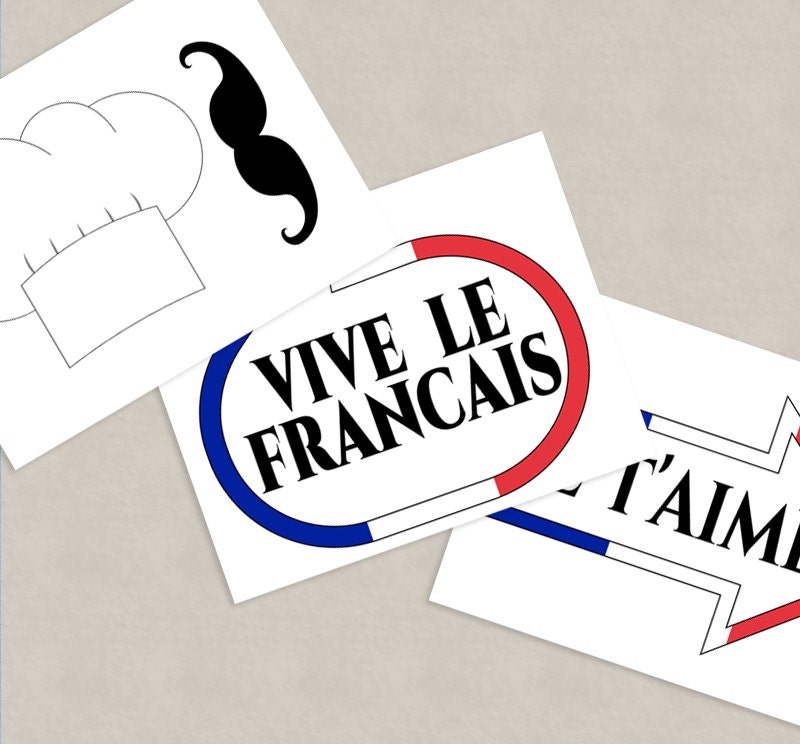 35 French Party Printable Props Paris Party Props Francais - Etsy