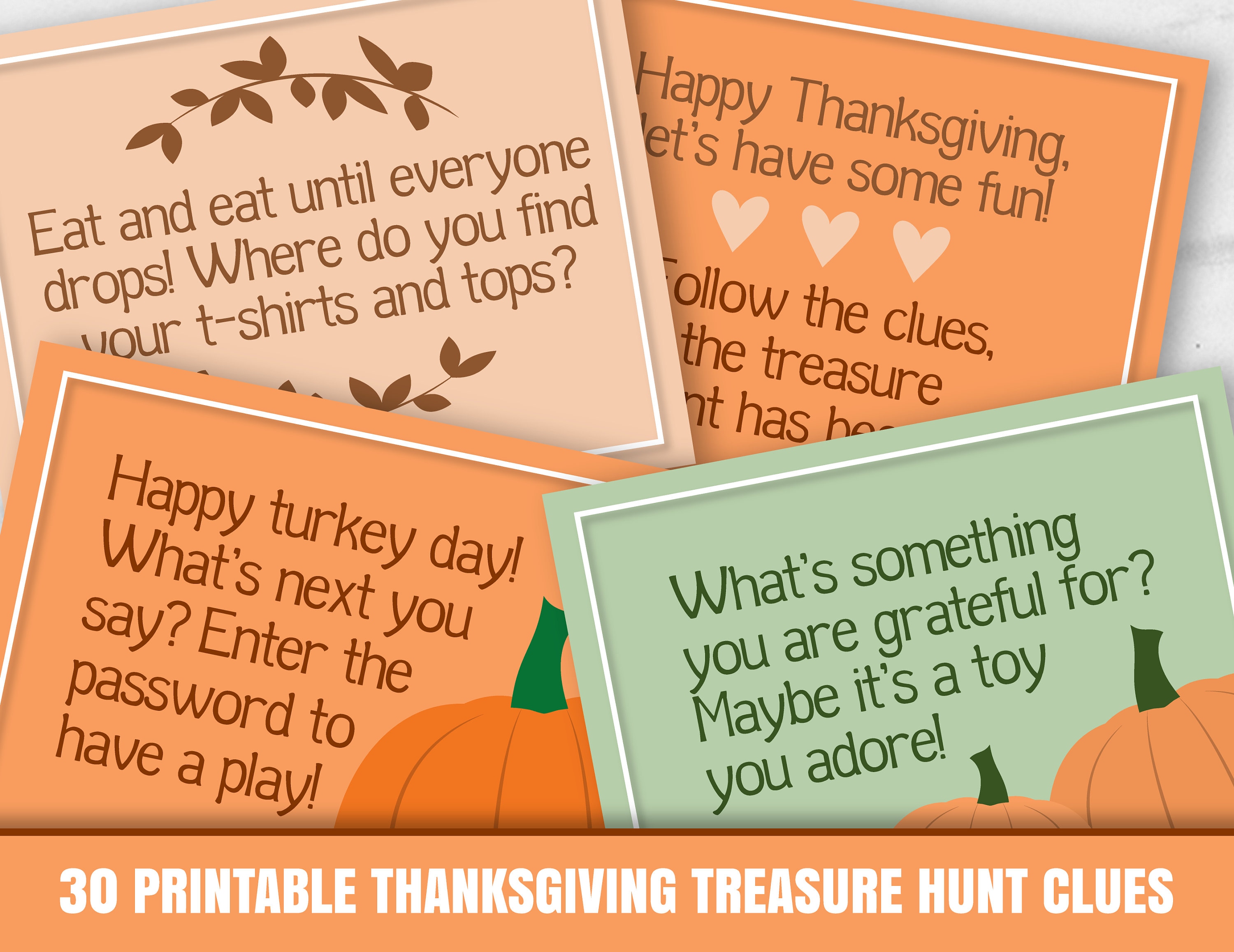 Thanksgiving Treasure Hunt Printables Indoor Thanksgiving - Etsy