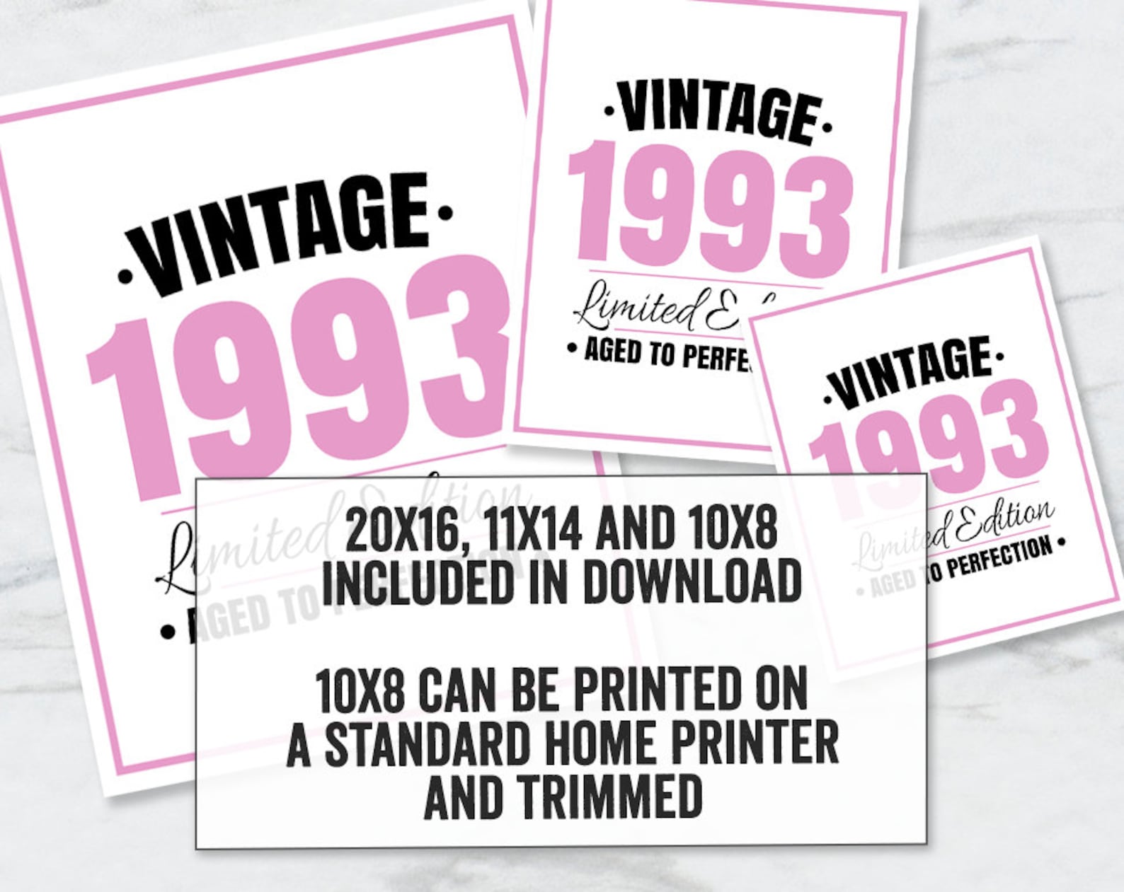 Printable 30th Birthday Signs Pink Party Signs 1993 Pink - Etsy