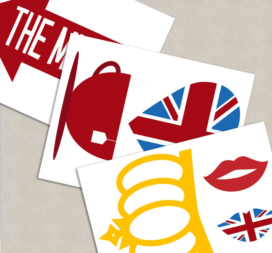 35 British Photo Booth Props British Themed Party Props I - Etsy UK