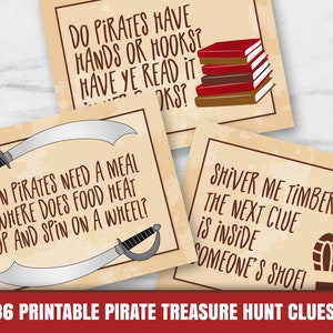 Printable Pirate Treasure Hunt, Treasure Hunt Pirate Birthdayclues ...