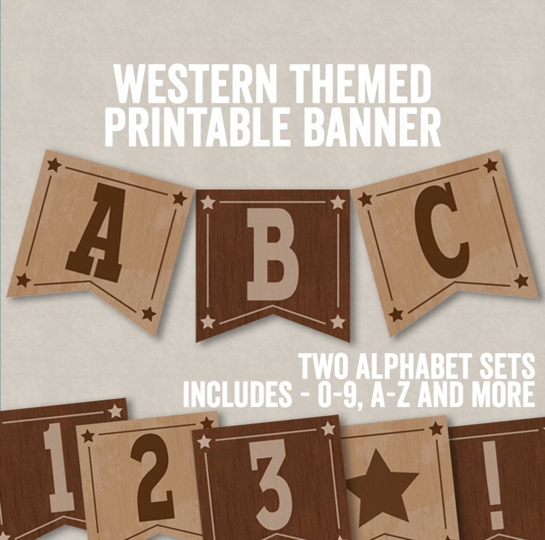 Western Party Bunting Printable Cowboy Party Banner Happy - Etsy