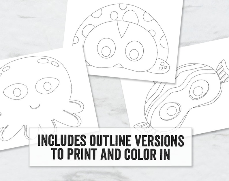 10 Under the Sea Mask Printables Printable Ocean Animal - Etsy