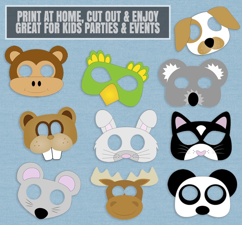 10 Animal Mask Printables Pet Cute Animal Masks for Kids - Etsy UK