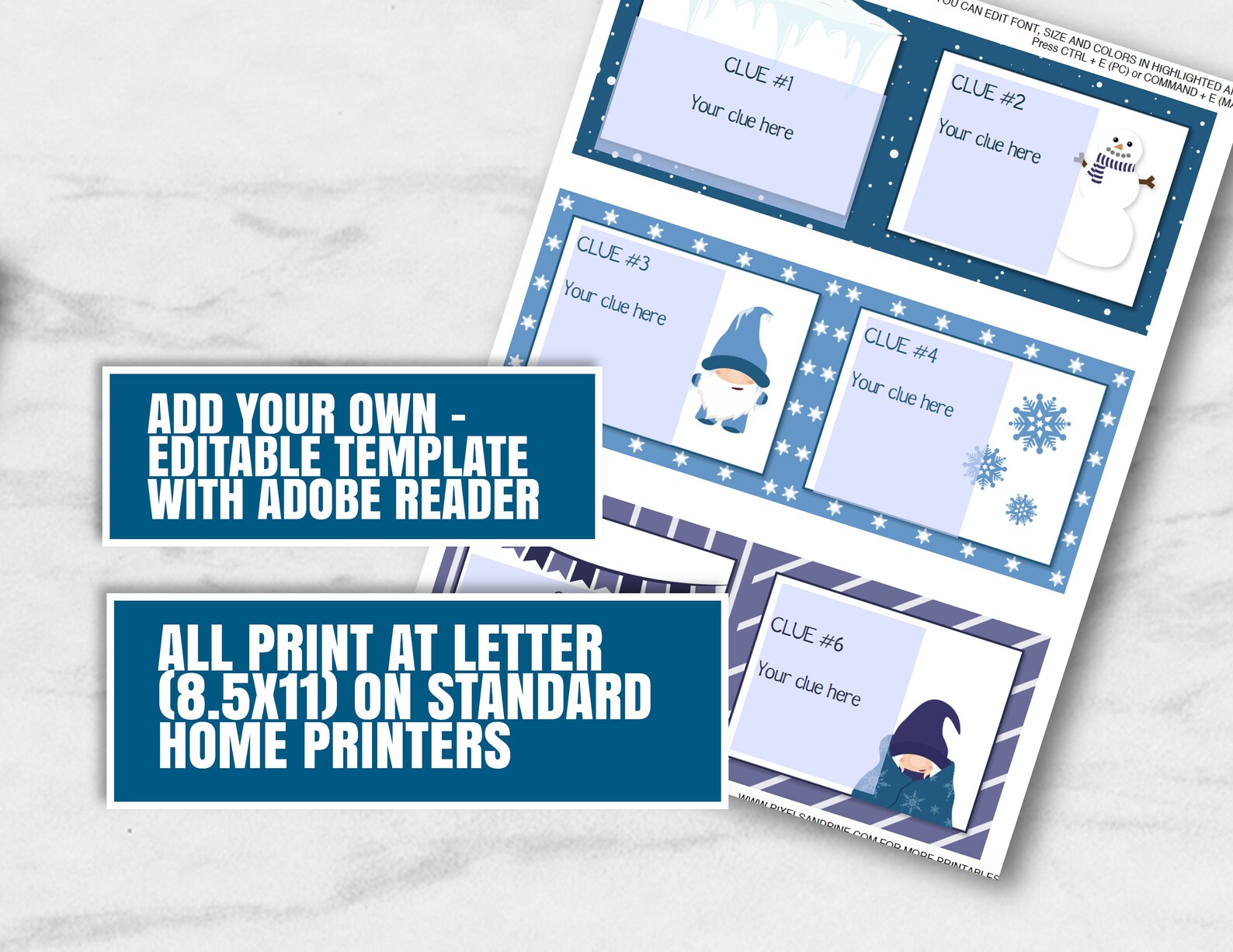 Printable Winter Treasure Hunt Clues Instant Download Winter - Etsy