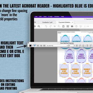 Printable Easter Cupcake Toppers and Wrapper Template, Editable Easter Egg Cupcake Toppers ...