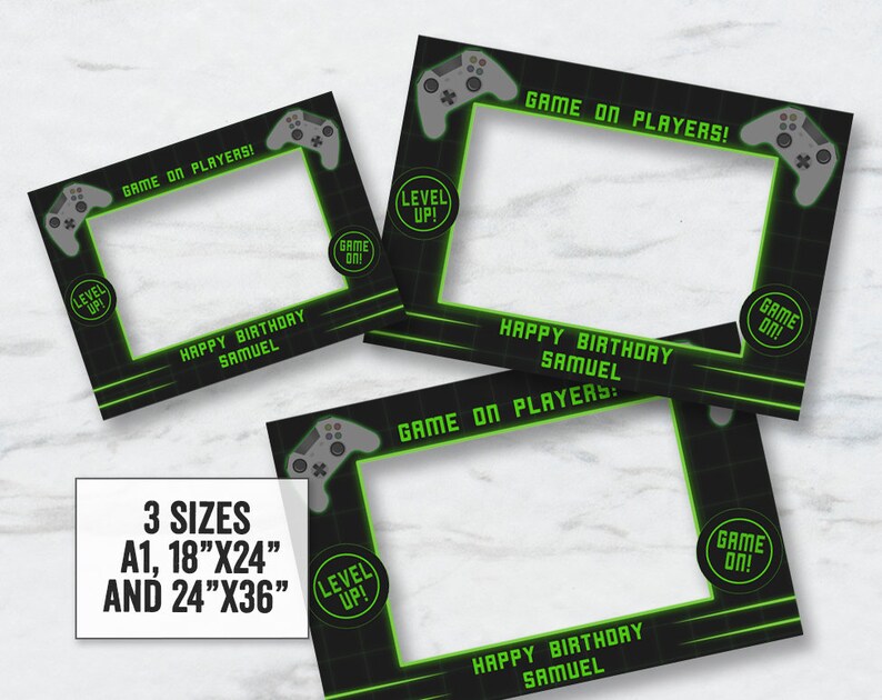 Gamer photobooth frame Printable Video Game Party Selfie - Etsy España