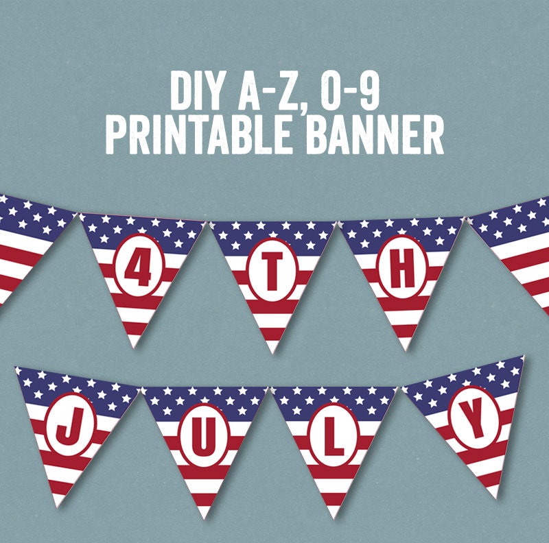 Printable American Flag Bunting Alphabet Bunting Printable - Etsy UK