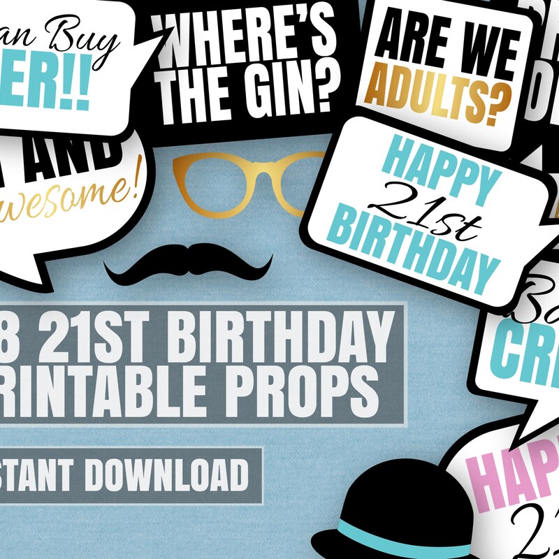 21st Birthday Props - Etsy