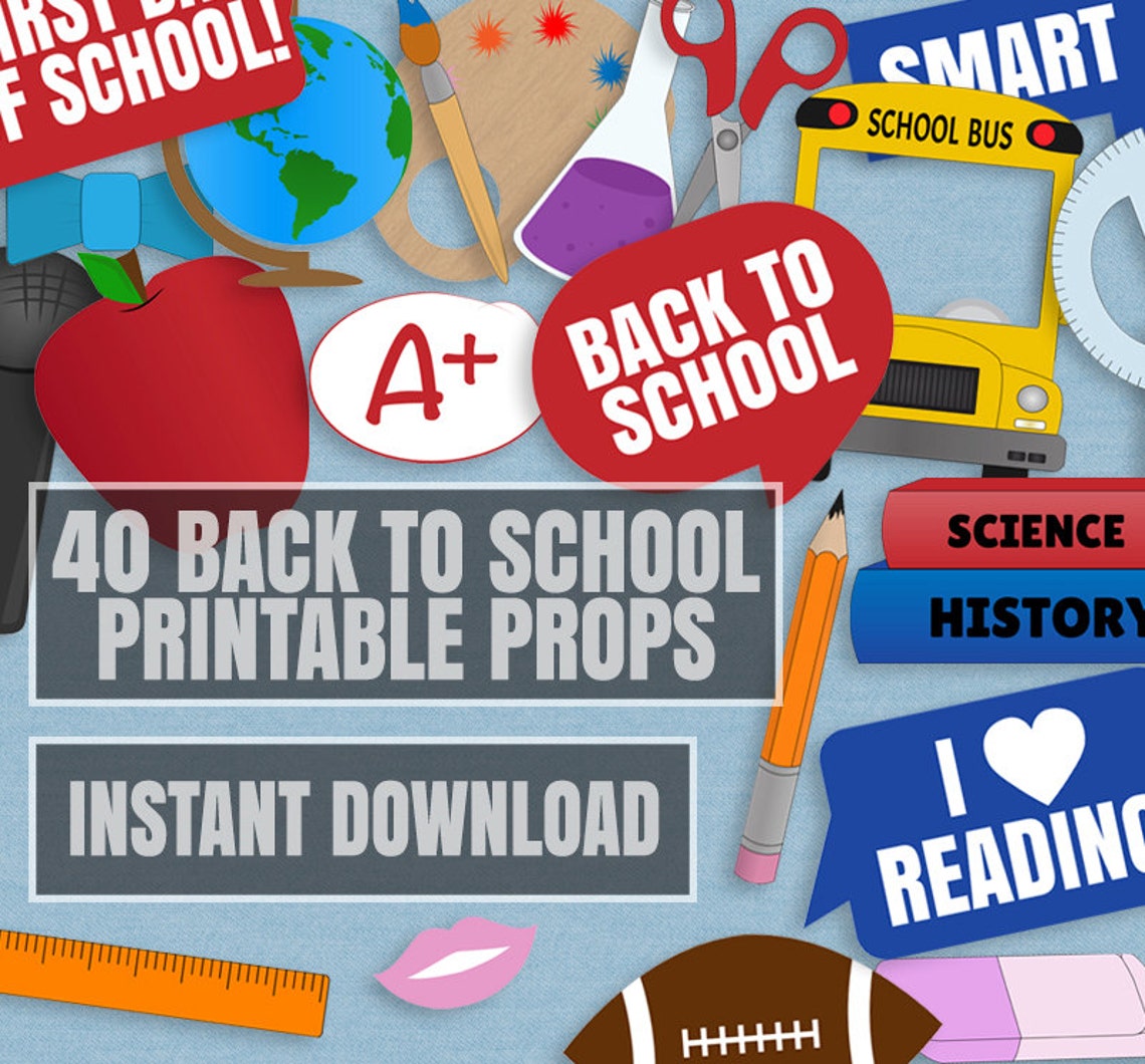 40 Back to School Printable Photo Props First Day of School | Etsy