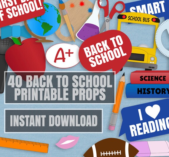 40 Back to School Printable Photo Props First Day of School | Etsy UK