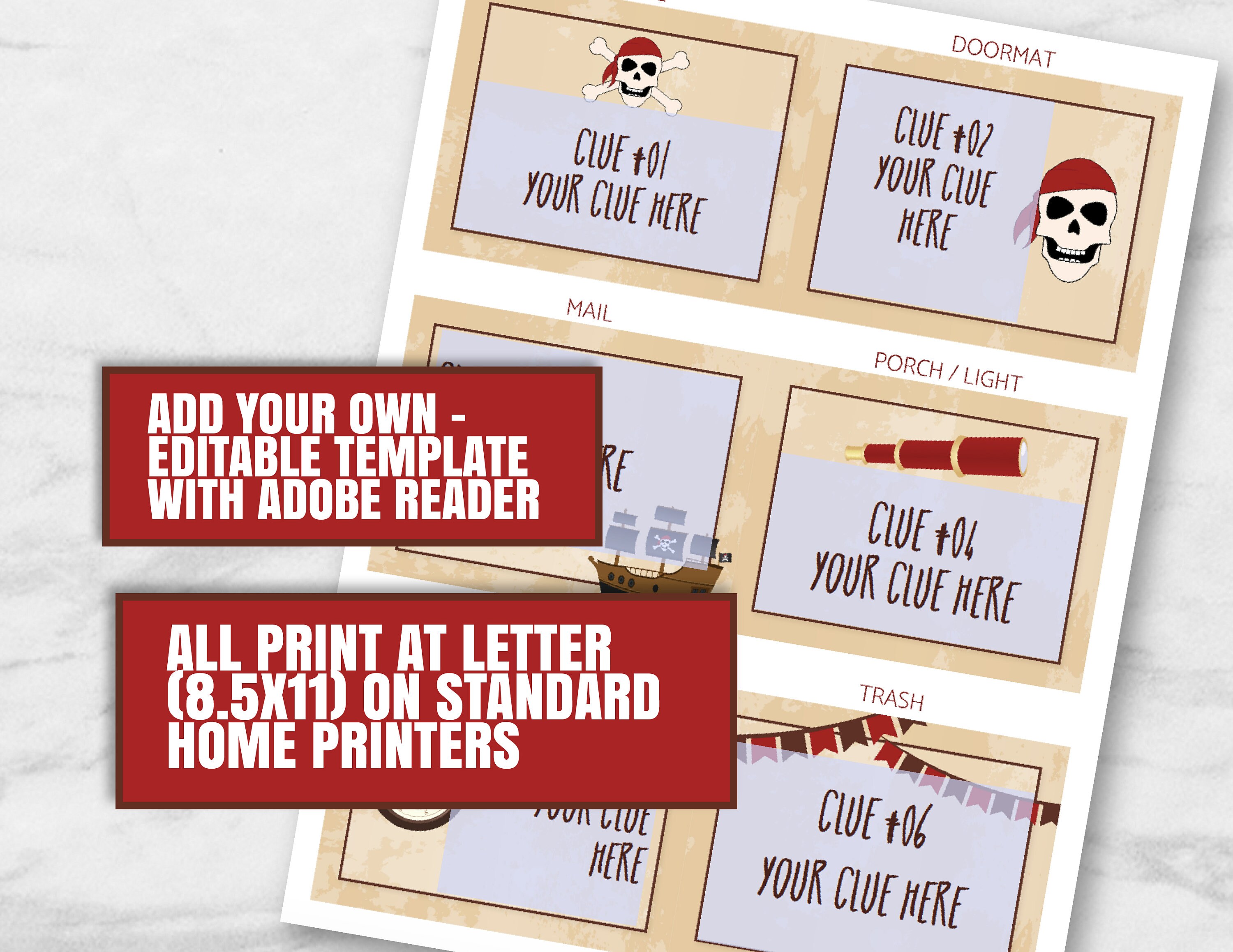 Printable Pirate Treasure Hunt Treasure Hunt Pirate - Etsy UK