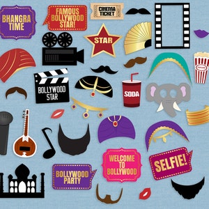 35 Bollywood Photo Booth Props, Bollywood Themed Party Props, Love ...