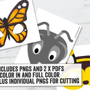 10 Insect Mask Printables, Kid's Bug Masks, Printable Masks for Kids ...