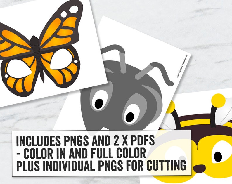 10 Insect Mask Printables Kid's Bug Masks Printable - Etsy