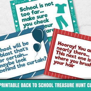 Printable Back to School Treasure Hunt, Back to School Printable Kid ...