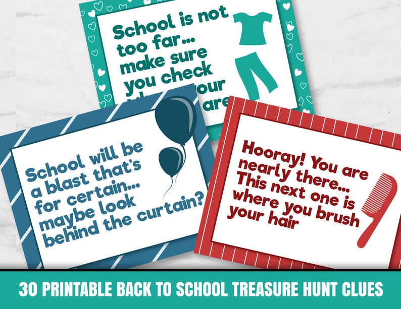Printable Back to School Treasure Hunt Back to School - Etsy