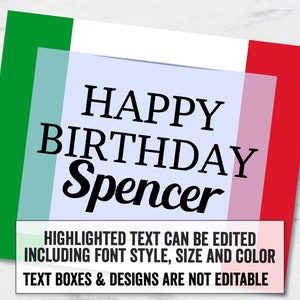 Italian Flag Party Signs, Printable Italian Party Signs, Editable Pizza ...