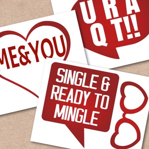 35 Red Valentine's Day Printables Prop, Diy Photo Love Photo Booth ...