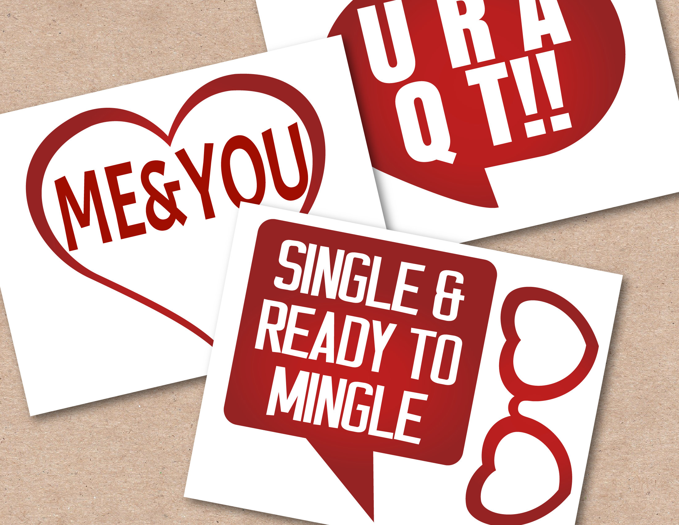 35 Red Valentine's Day Printables Prop, Diy Photo Love Photo Booth ...