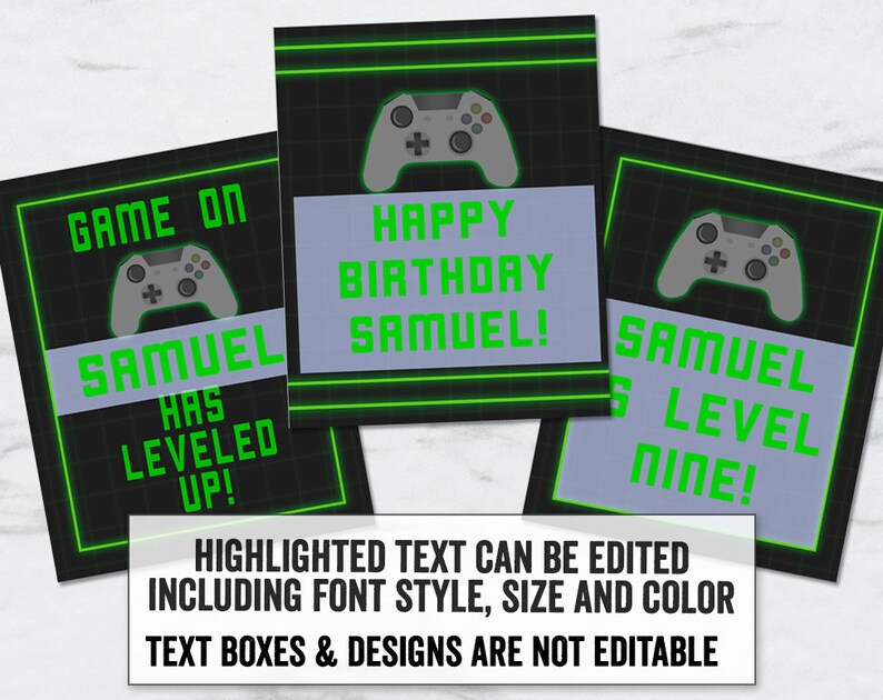 Editable Gamer Party Bundle Printable Gaming Party Pack - Etsy Canada