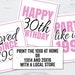 Printable 30th Birthday Signs, Pink Party Signs 1993, Pink Dirty 30th ...