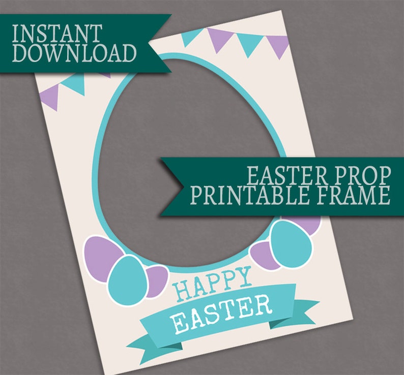 Printable Easter Photobooth Frame, Printable Photo Booth Easter Prop ...
