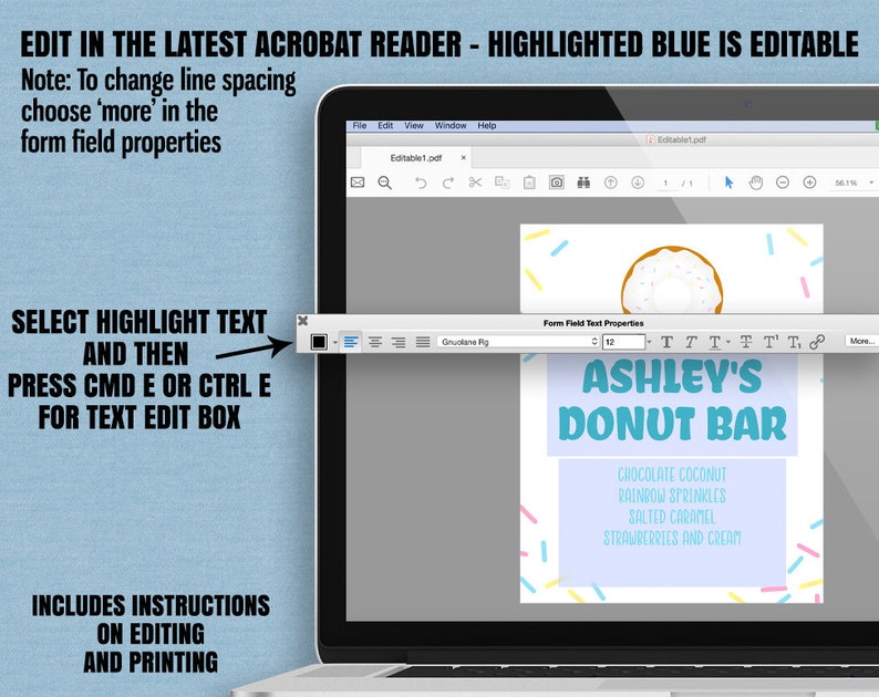 Blue Printable Donut Party Signs Printable Donut Party Signs - Etsy