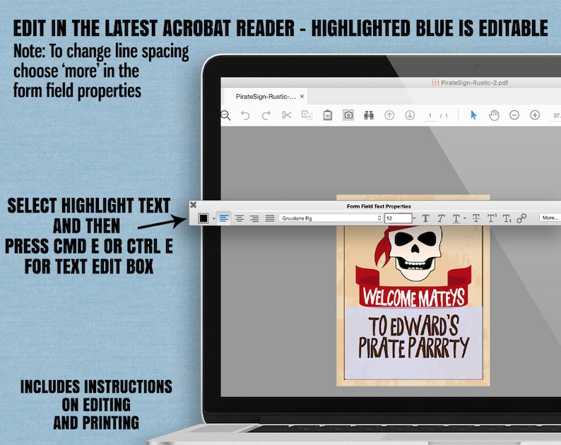 Printable Pirate Themed Party Signs, Printable Pirate Party Decor, Old ...