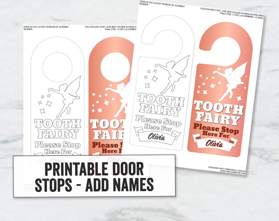 Tooth Fairy Printable Bundle, Rose Gold Girl's Tooth Fairy Letters ...