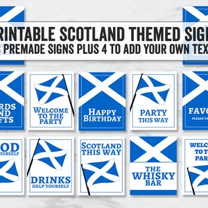 Printable Scottish Party Bundle, Editable Scotland Party Decorations ...