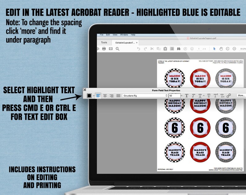 Editable Racing Driver Party Bundle, Printable Race Car Birthday Pack ...
