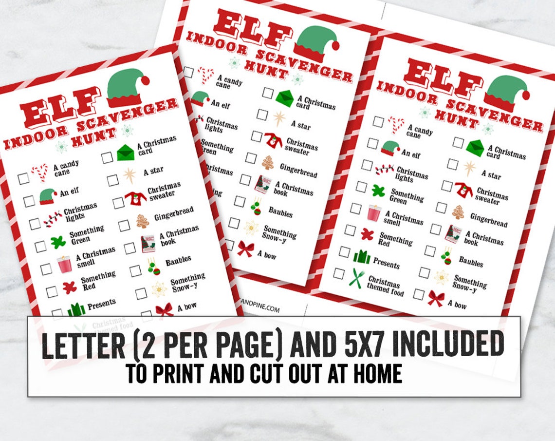 Christmas Scavenger Hunt Printables Elf Scavenger Hunt - Etsy