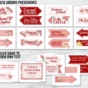 Printable Princess Party Arrows, Add Text Princess Party Sign ...