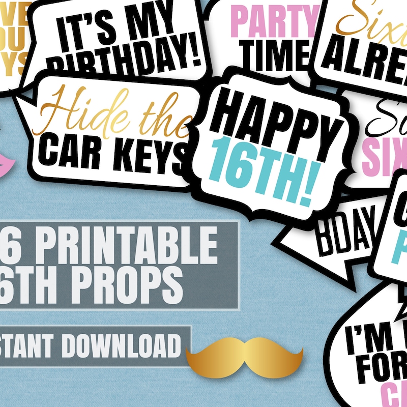 Photo Booth Signs Sweet 16 - Etsy