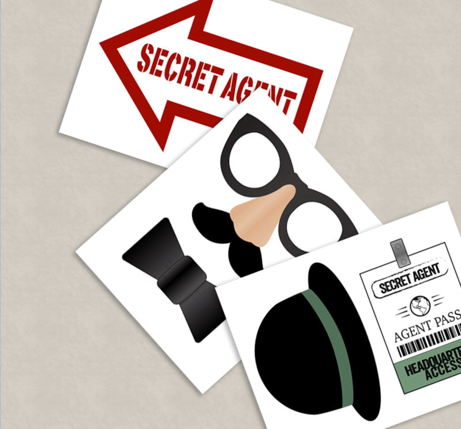 35 Secret Agent Party Photo Booth Props Spy Themed Photo - Etsy