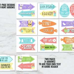 Printable Easter Egg Hunt Signs, Easter Egg Hunt Arrows, Digital ...